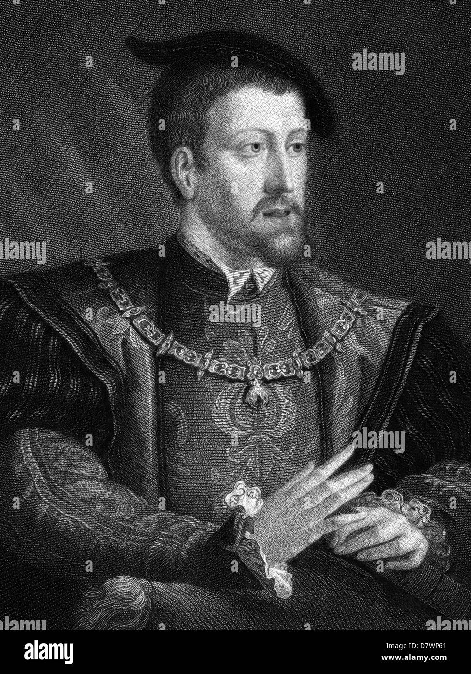 Charles V 1835 Engraving Stock Photo - Alamy