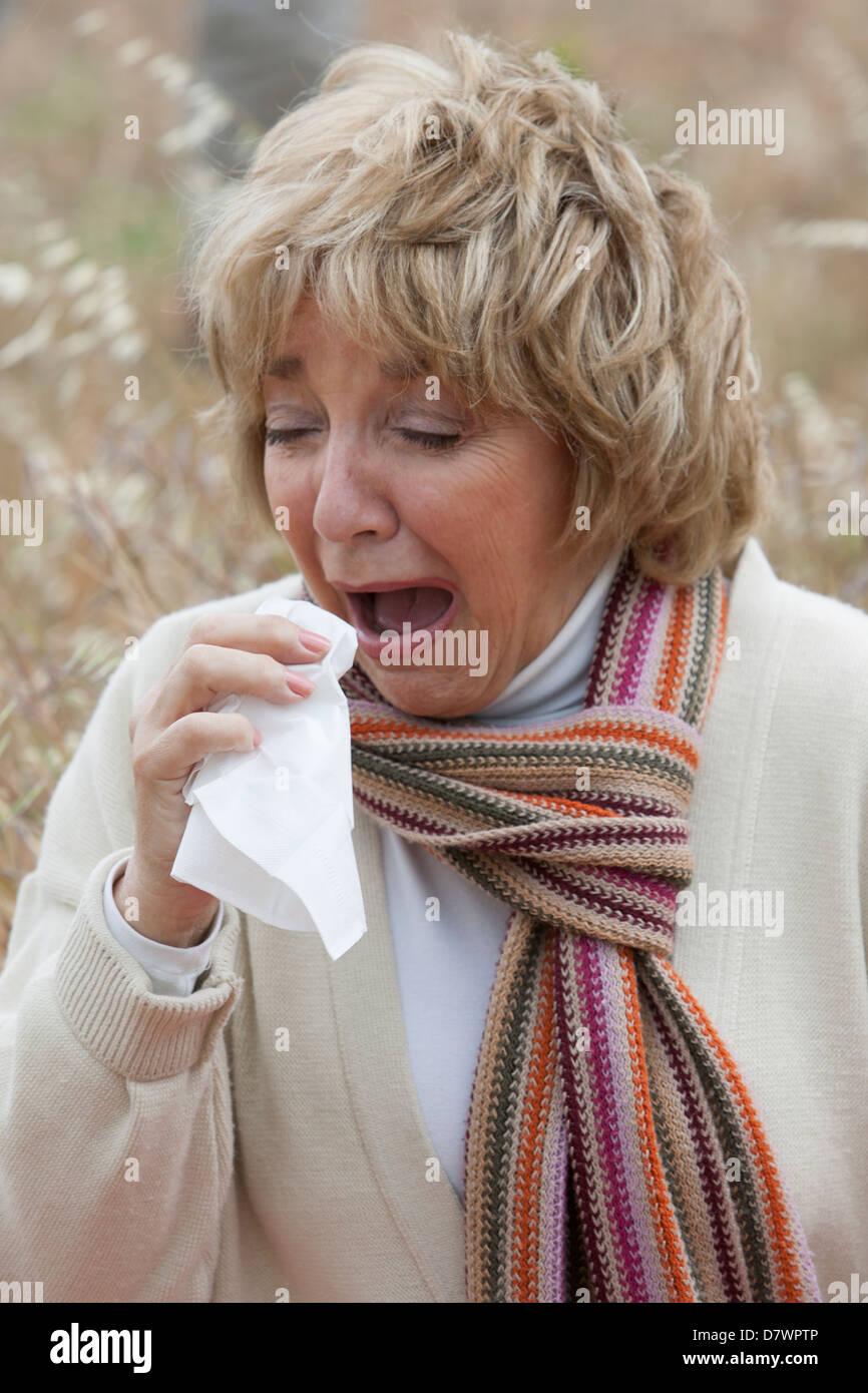 Mature woman hay fever hi-res stock photography and images - Alamy