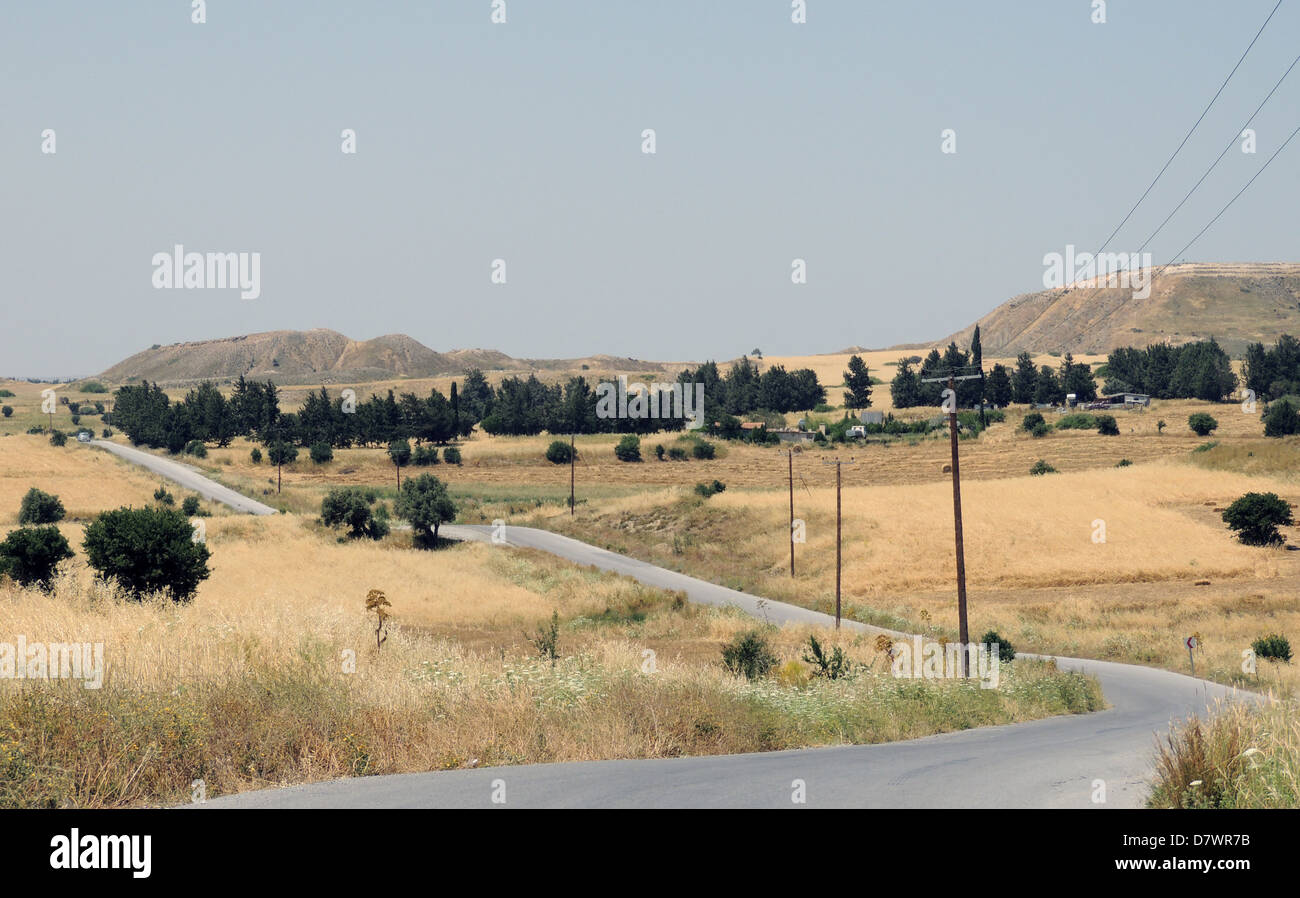 NORTH CYPRUS rolling farmland south of the Besparmak mountain range ...