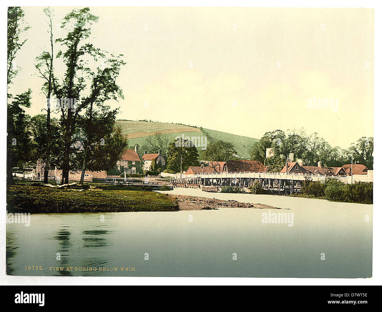 This photograph, taken in Goring, England, offers a scenic view below ...