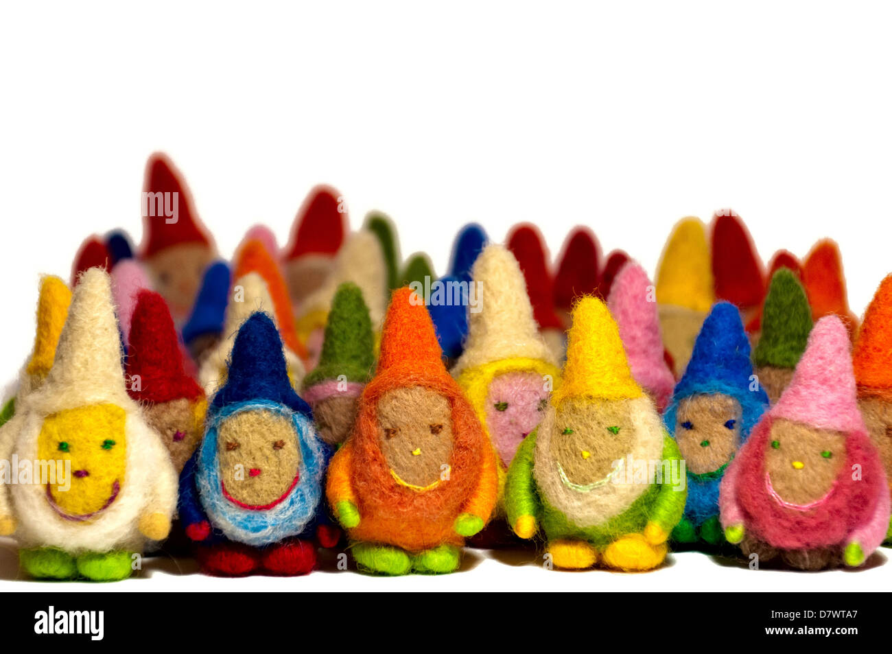 The group of small color little men standing in the ranks Stock Photo ...