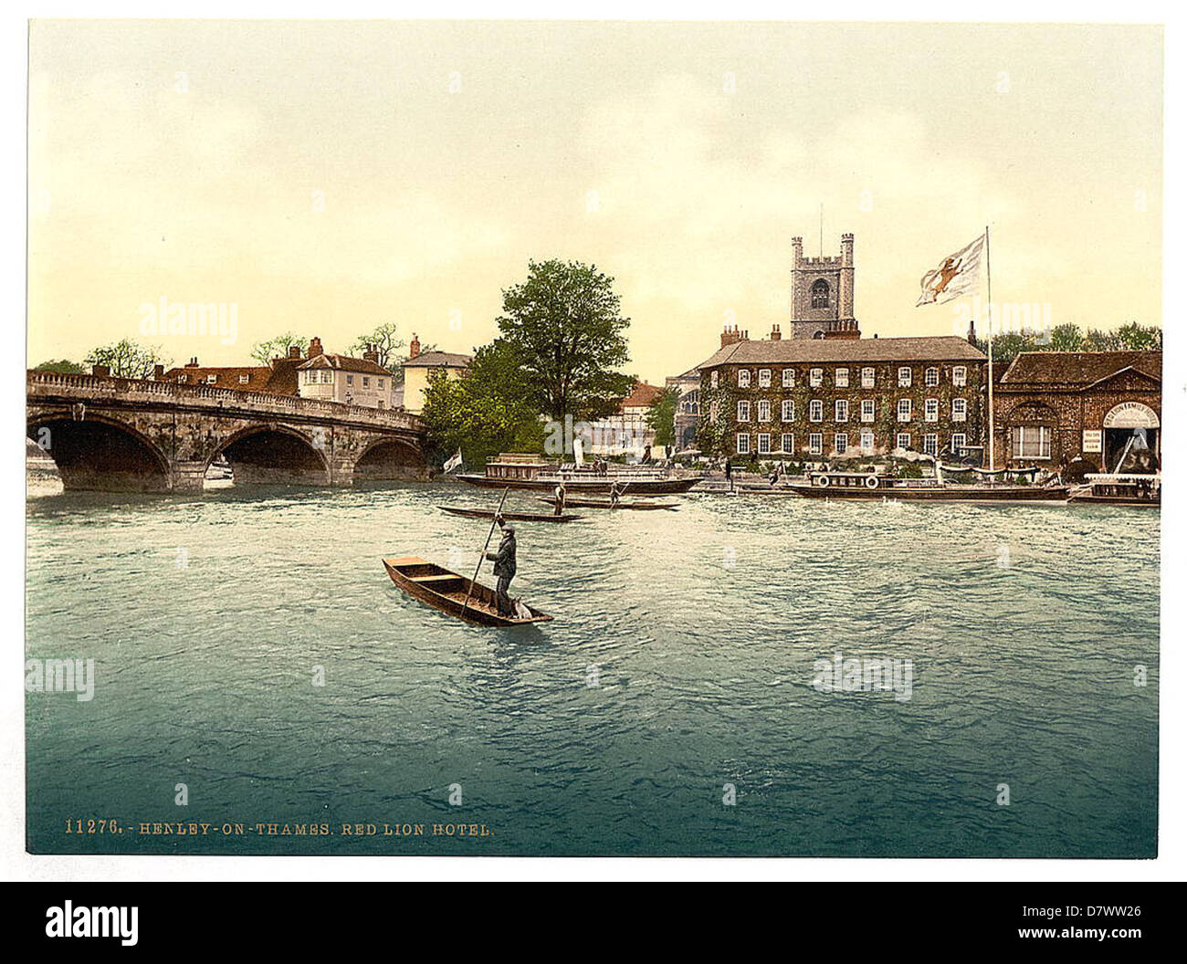 This historical photograph showcases Henley on Thames, a town in ...