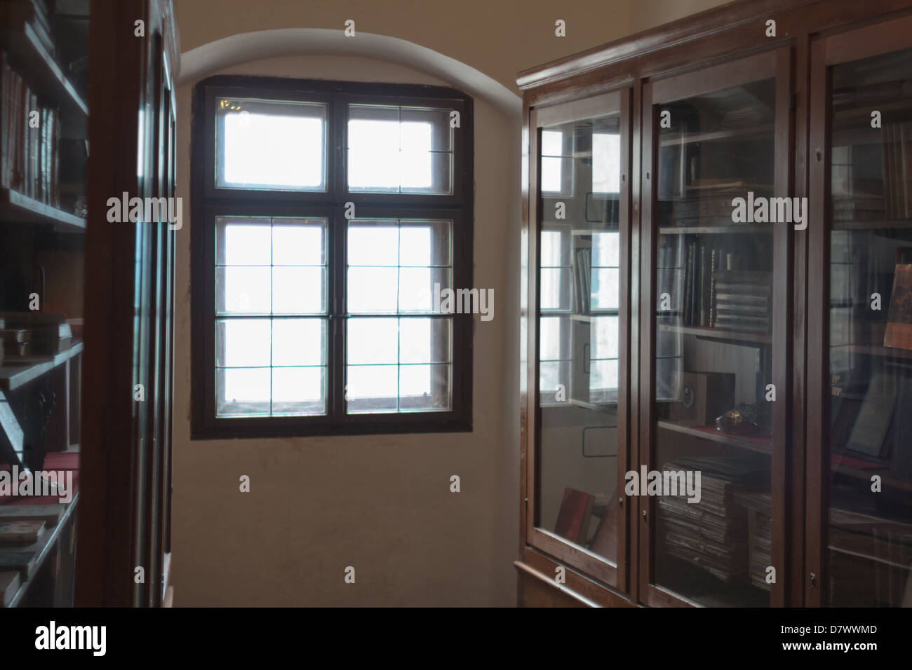 A window in a private library Stock Photo - Alamy