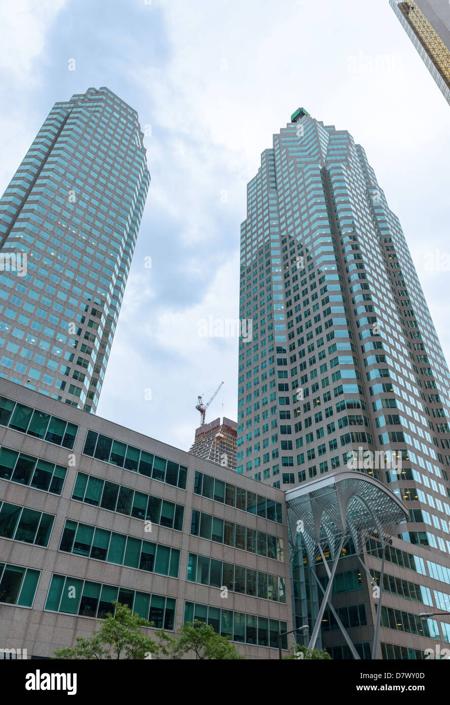 Closeup of skyscrapers in downtown Toronto, financial district on Bay ...