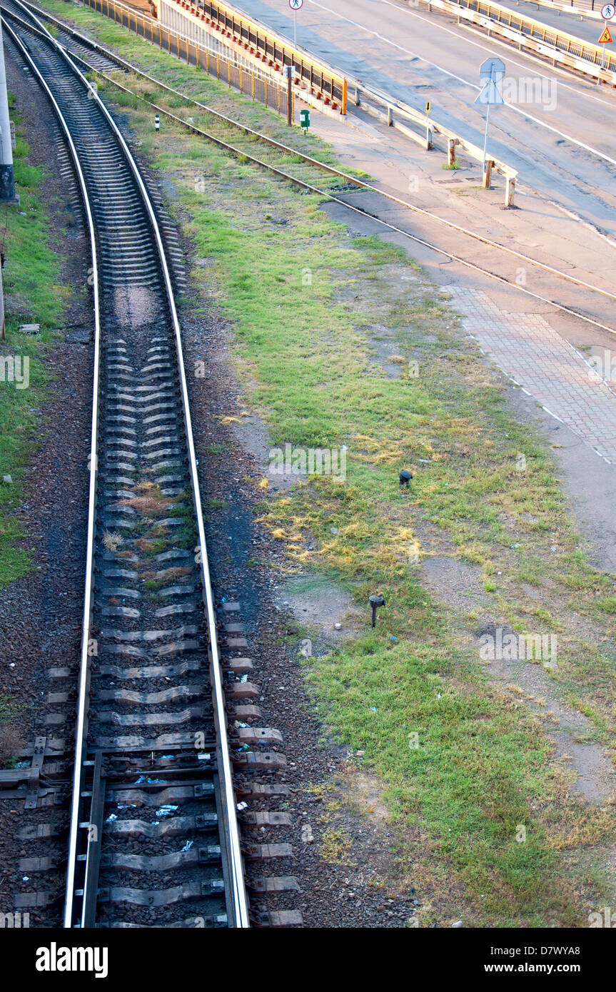 Railway tracks stretching into the distance Stock Photo - Alamy