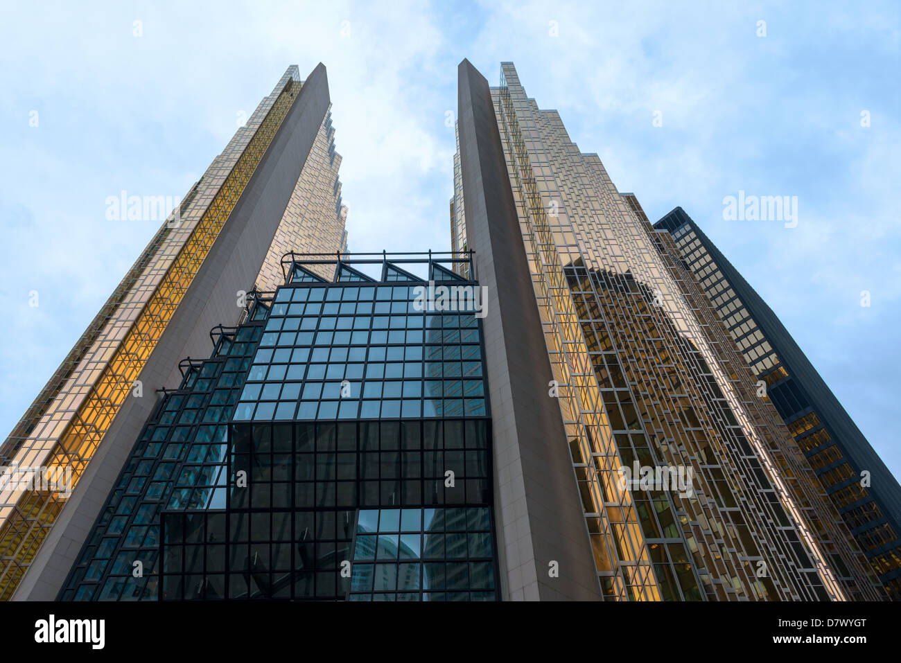 Closeup of skyscrapers in downtown Toronto, financial district on Bay ...