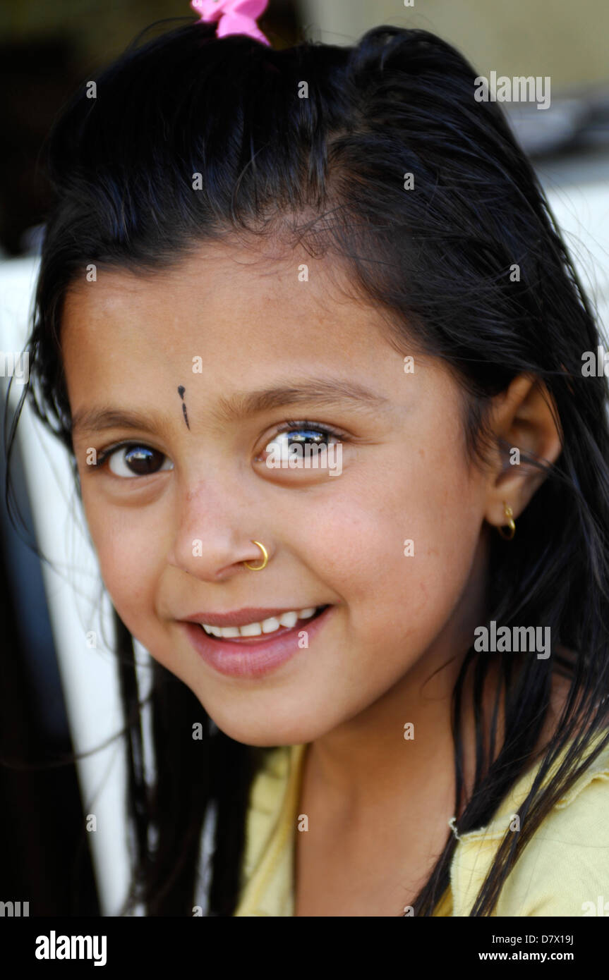 A young Nepalese girl in Phokara Nepal Stock Photo - Alamy