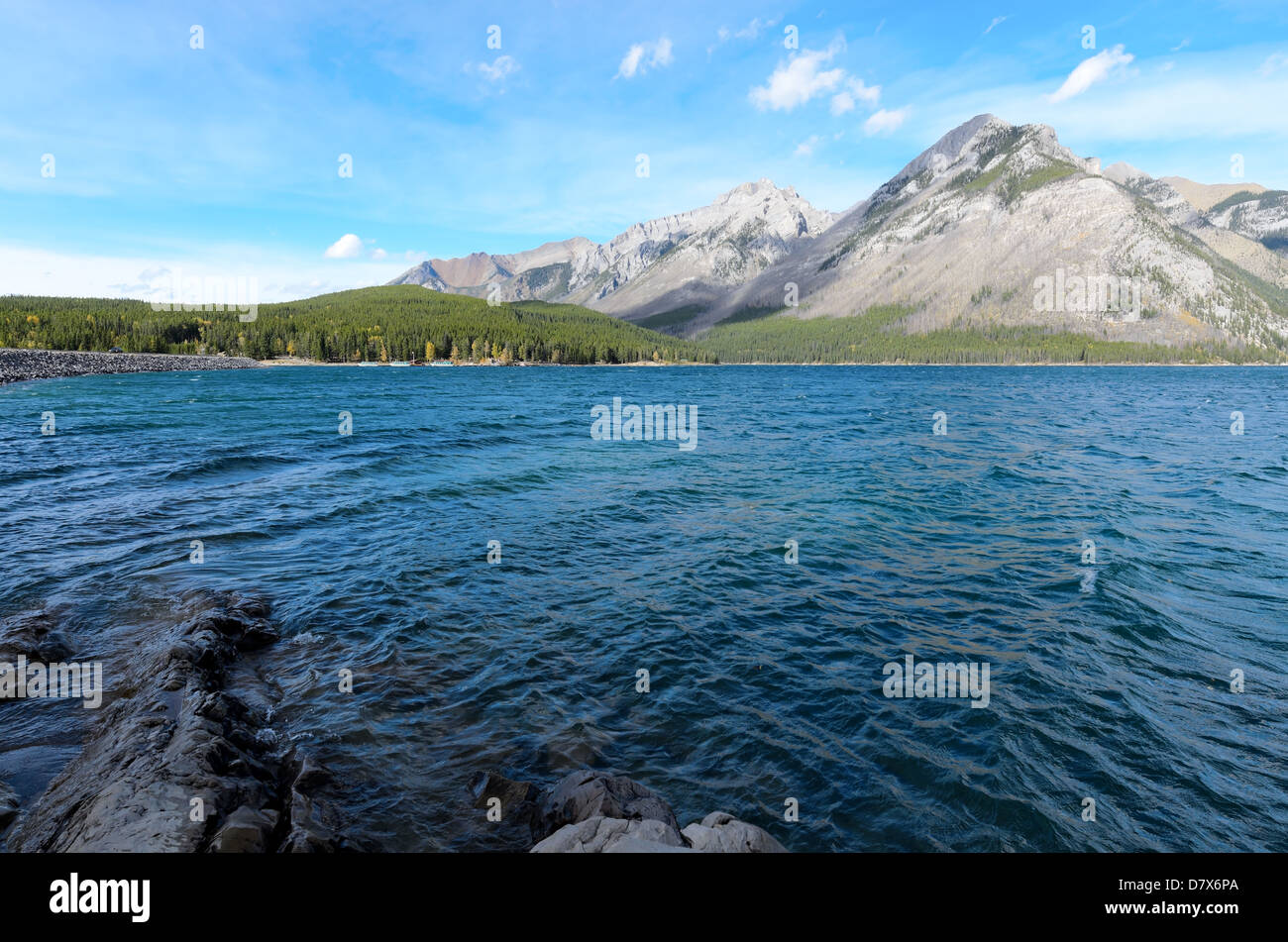 Lake Minnewanka or Water of the Spirits in Nakota Stoney Indian ...