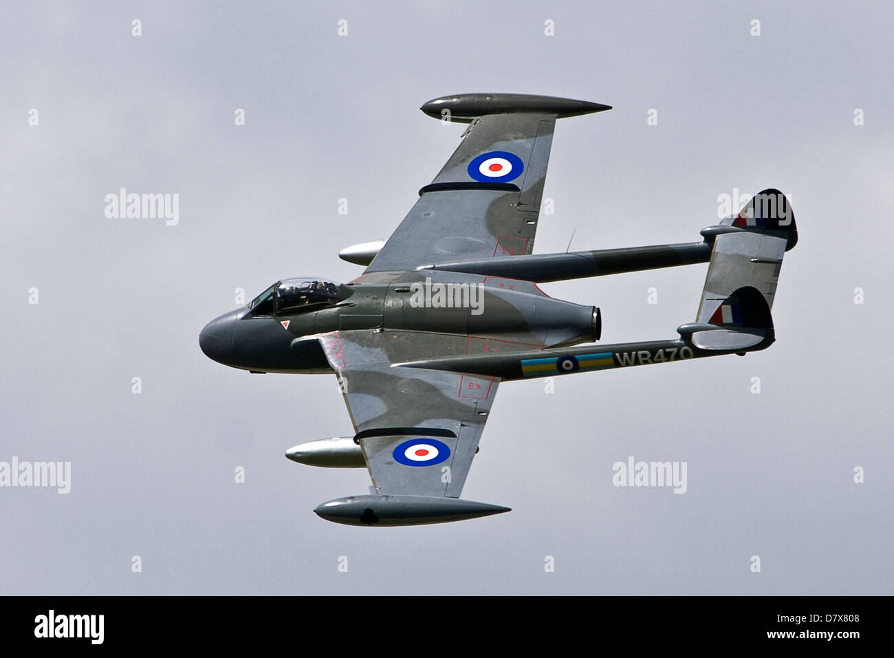 G-DHVM WR470 de Havilland DH112 Venom Fighter Jet Flypast at Cotswold ...