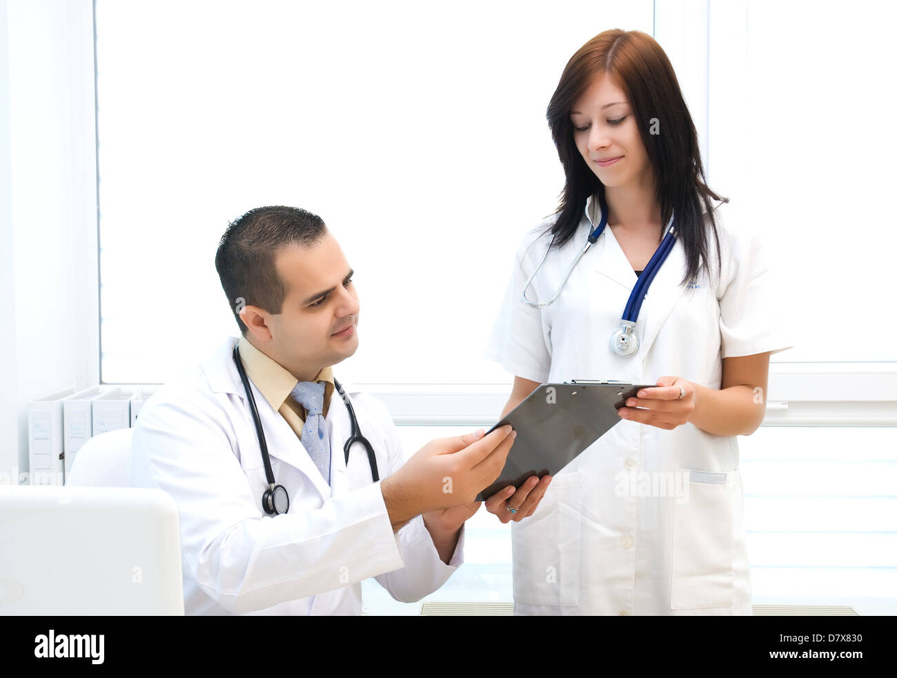 Exclusive clinic room, presents a snapshot of the work of doctors Stock ...