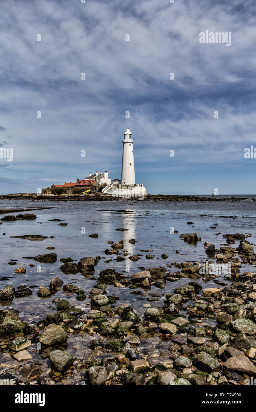 An image of St. Mary`s lighthouse in Whitley Bay on the Northeast coast ...