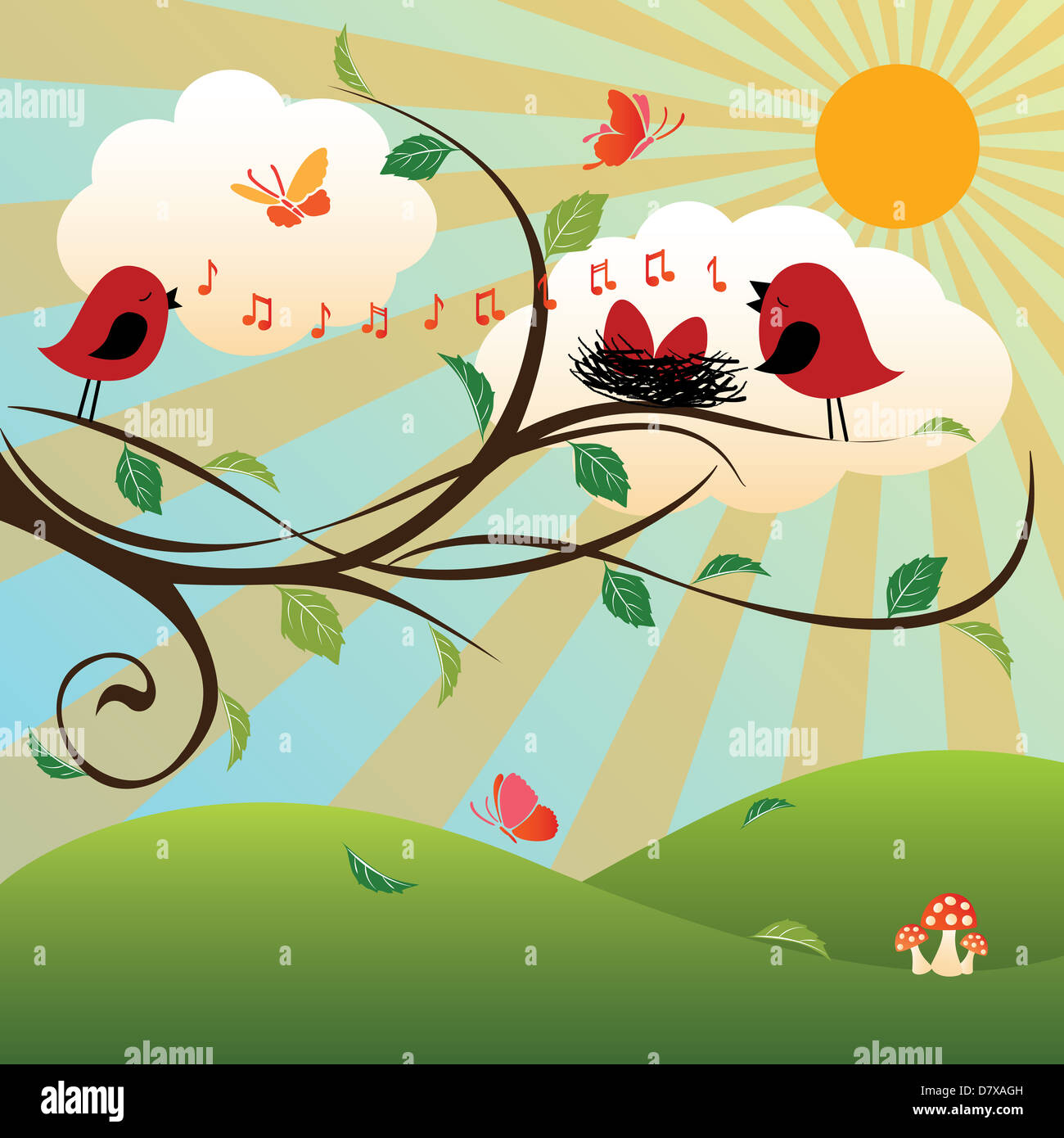 Music notes cloud shape illustration hi-res stock photography and ...