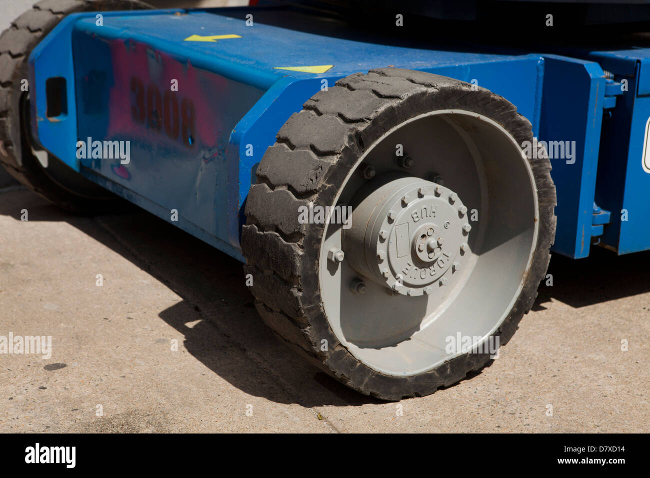 Solid rubber wheel on construction vehicle Stock Photo - Alamy