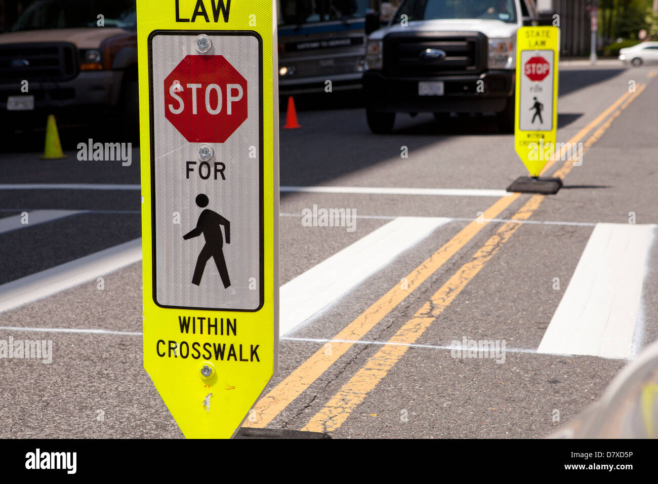 Stop for Pedestrian sign Stock Photo - Alamy