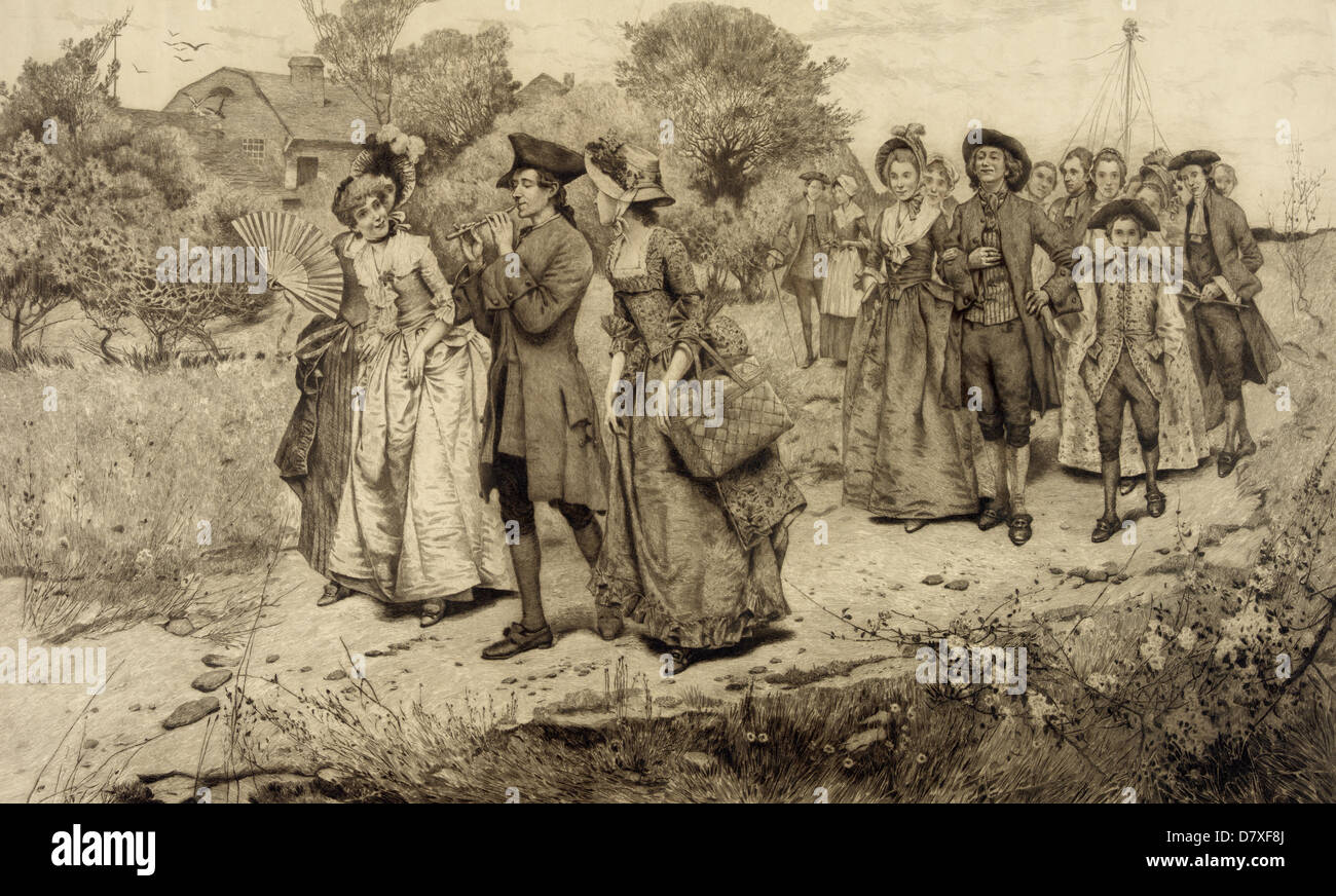 May day - colonial days, USA Stock Photo - Alamy