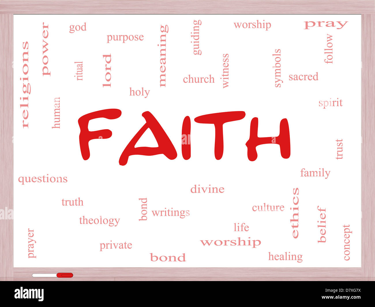 Faith Word Cloud Concept on a Whiteboard with great terms such as power ...
