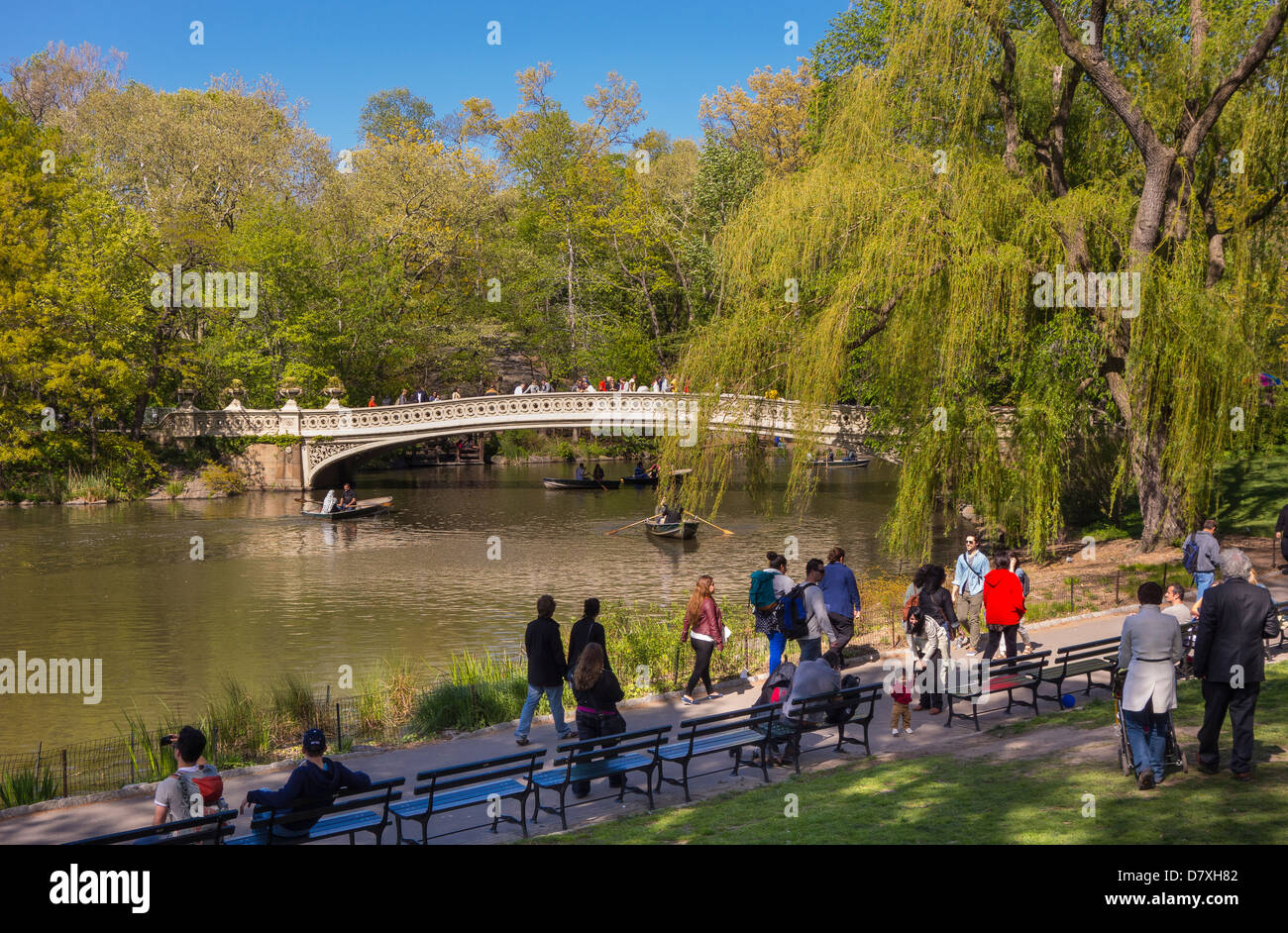 Central park bridge spring hi-res stock photography and images - Alamy