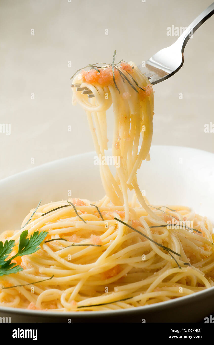 Cod roe spaghetti Stock Photo - Alamy