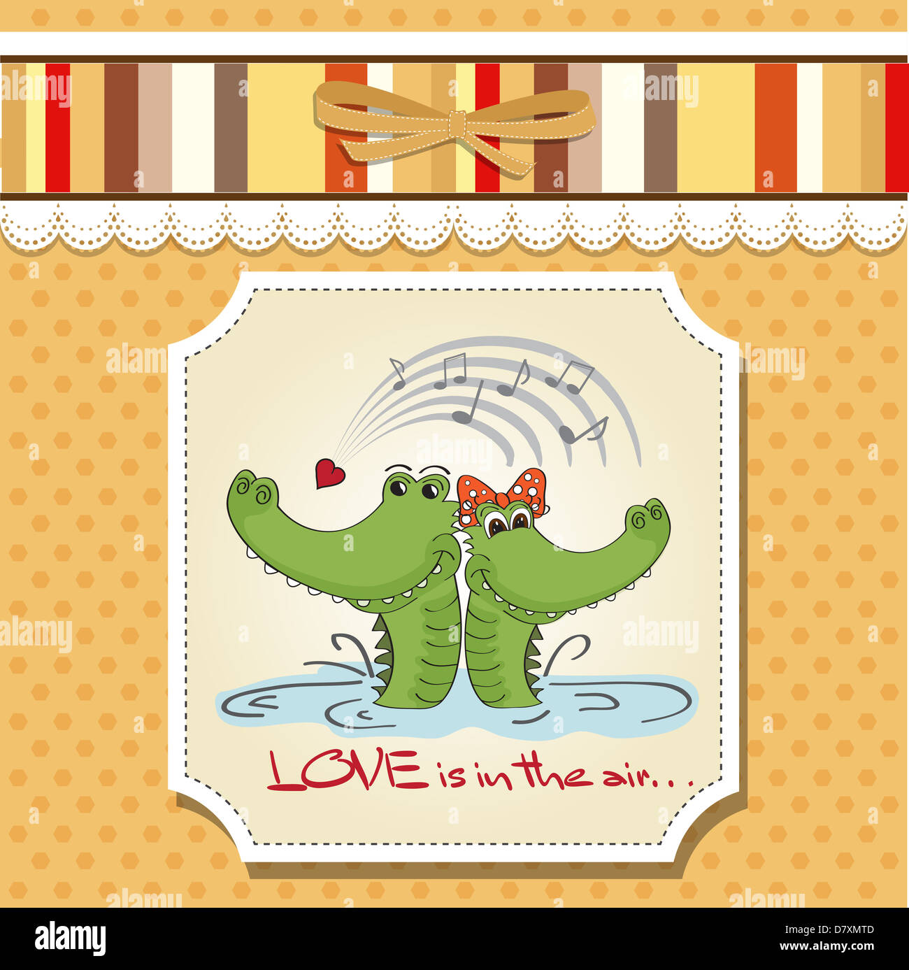 Crocodiles in love.Valentine's day card Stock Photo - Alamy