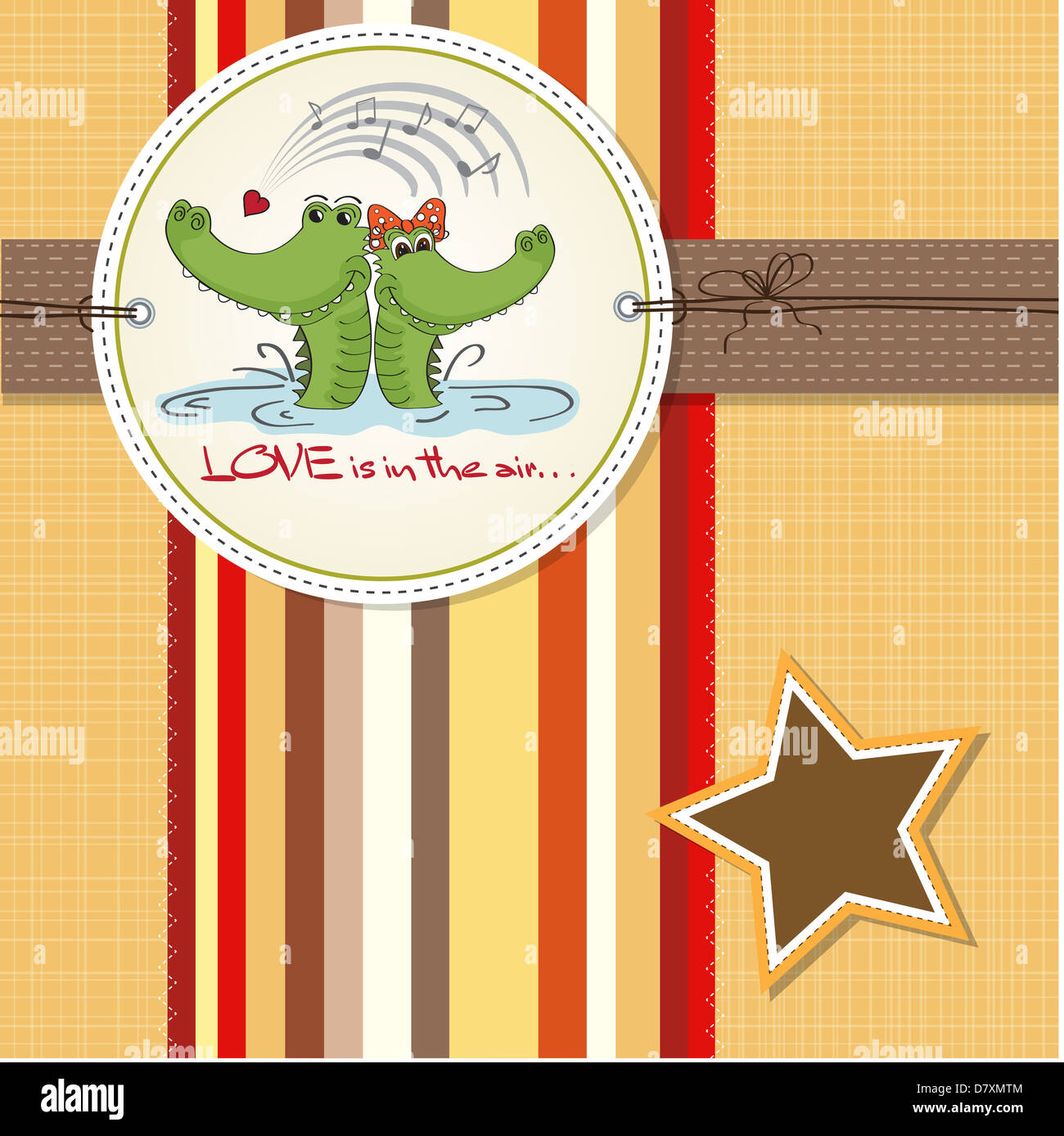 Crocodiles in love.Valentine's day card Stock Photo - Alamy