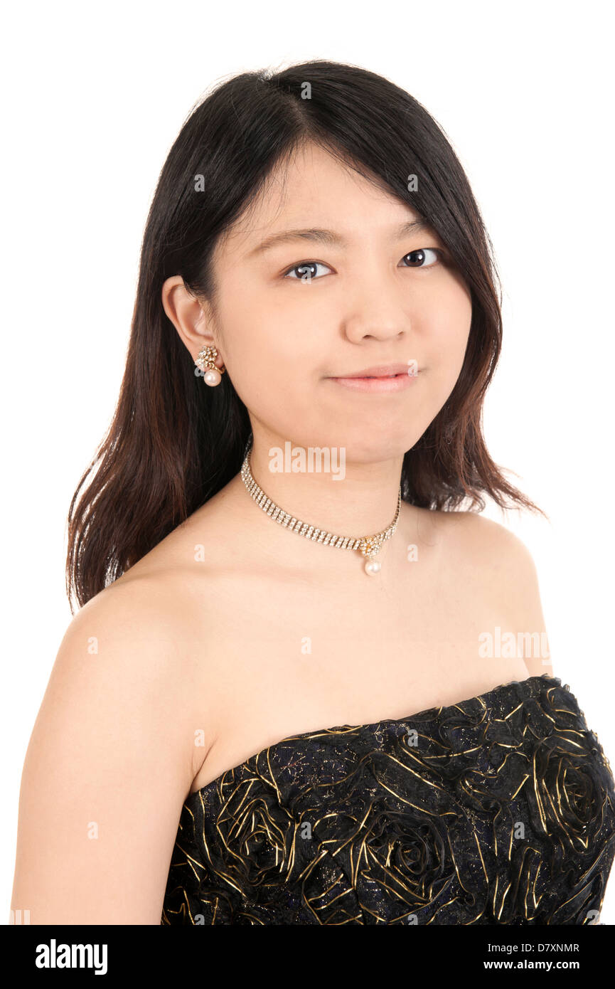Portrait Of A Young Asian Woman Isolated On White Background Stock