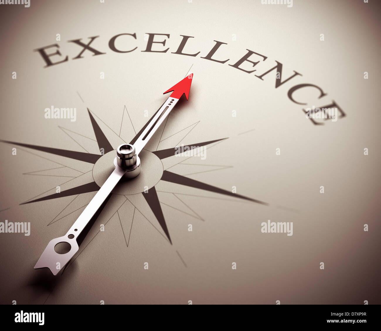 Compass needle pointing the word excellence, image suitable for ...