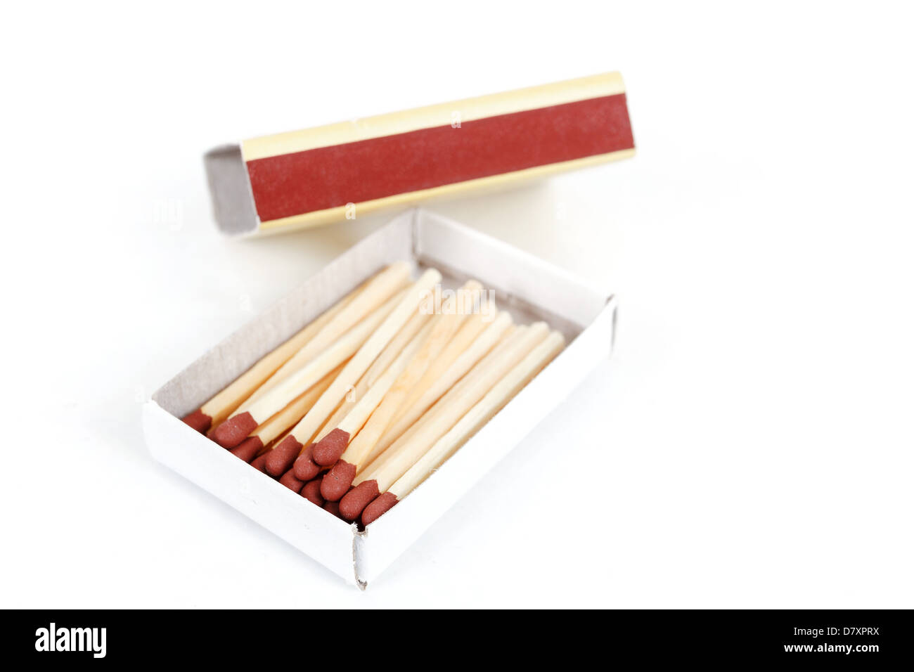 Safety matches in box isolated on white Stock Photo - Alamy