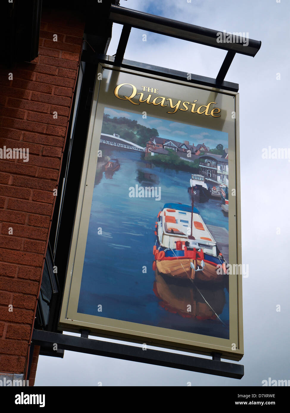 The Quayside pub sign in Northwich Cheshire UK Stock Photo - Alamy