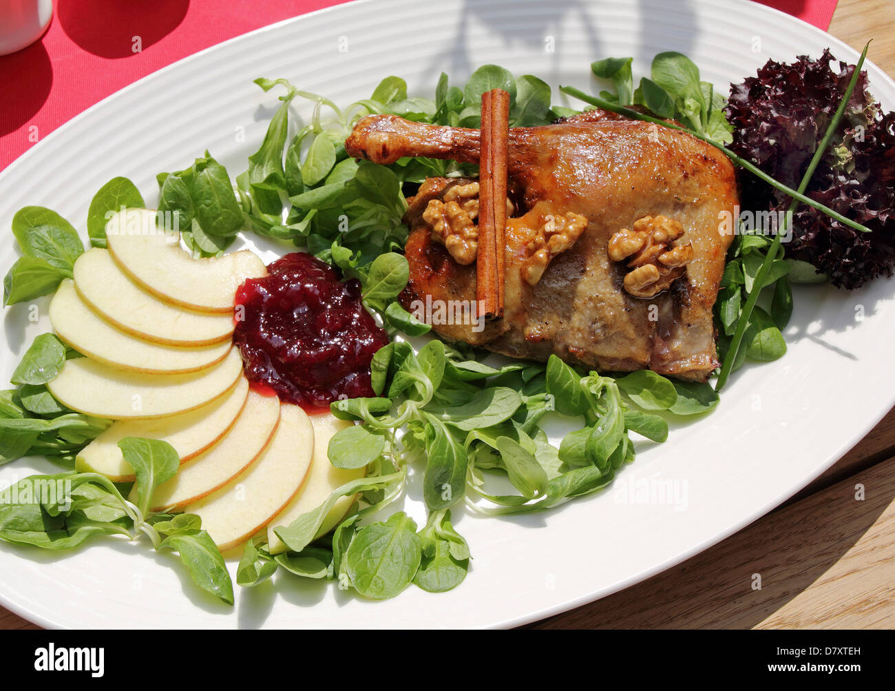 Duck dish on plate Stock Photo - Alamy