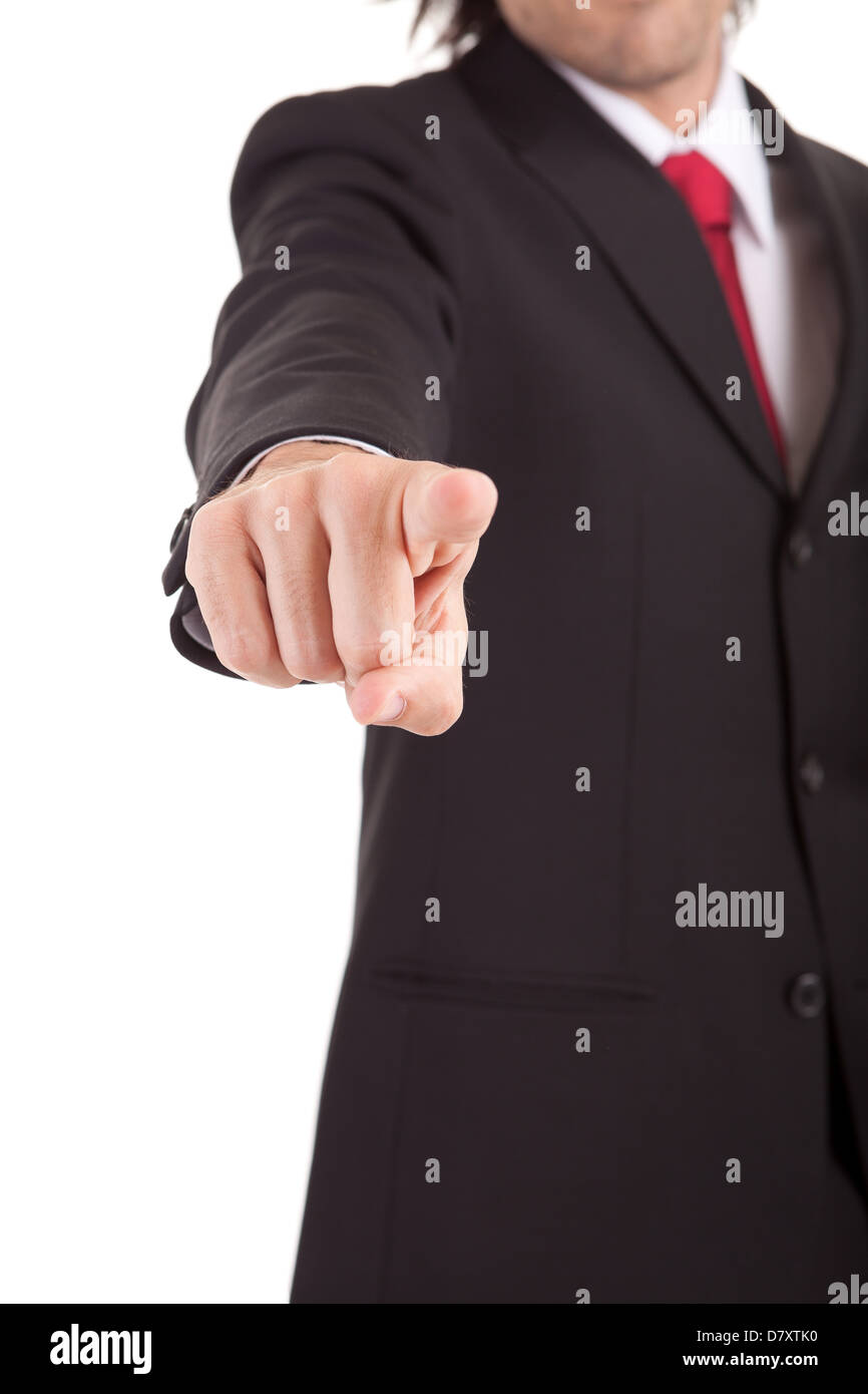 Young Business man, pointing forward Stock Photo - Alamy