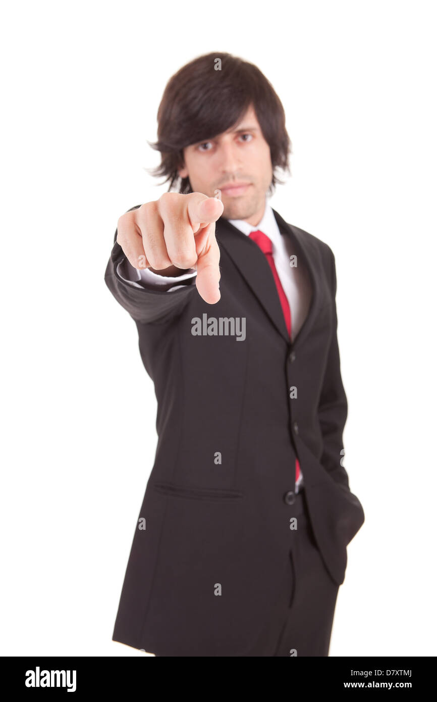 Young Business man, pointing forward Stock Photo - Alamy