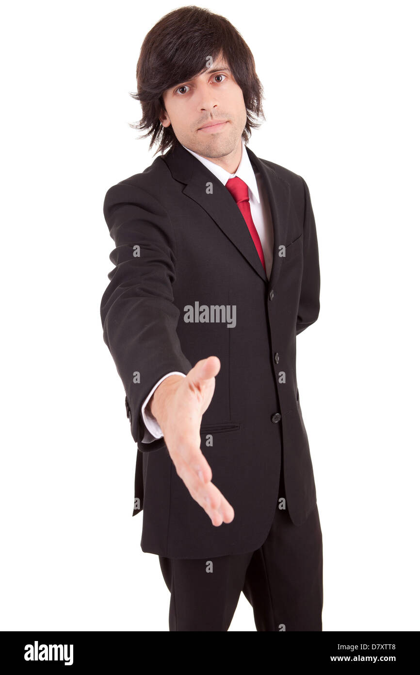 Young business man offering handshake Stock Photo - Alamy