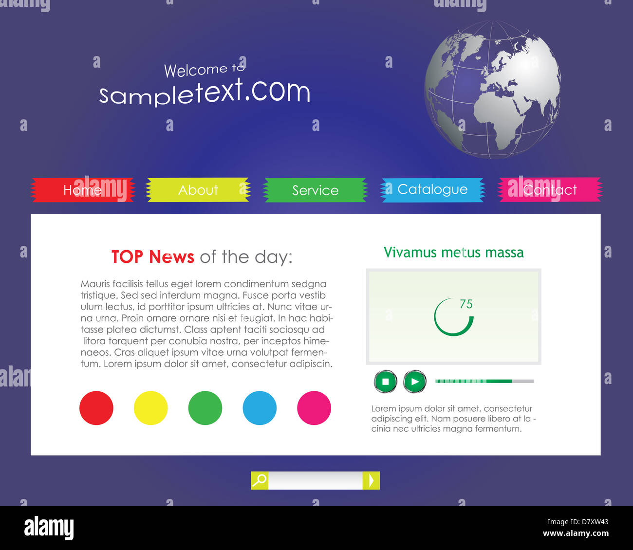 Colored website template Stock Photo - Alamy