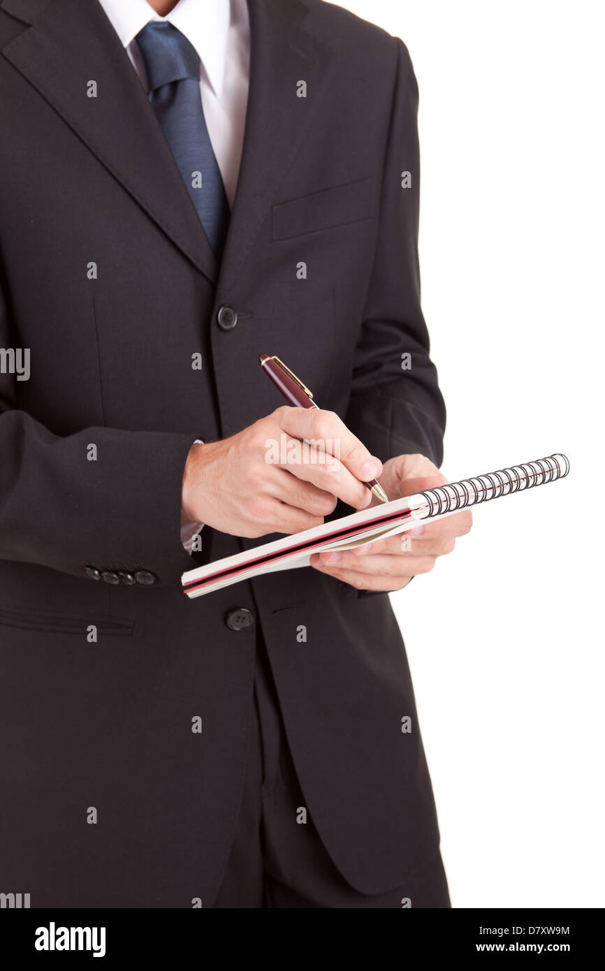 Business man signing document, isolated over white Stock Photo - Alamy