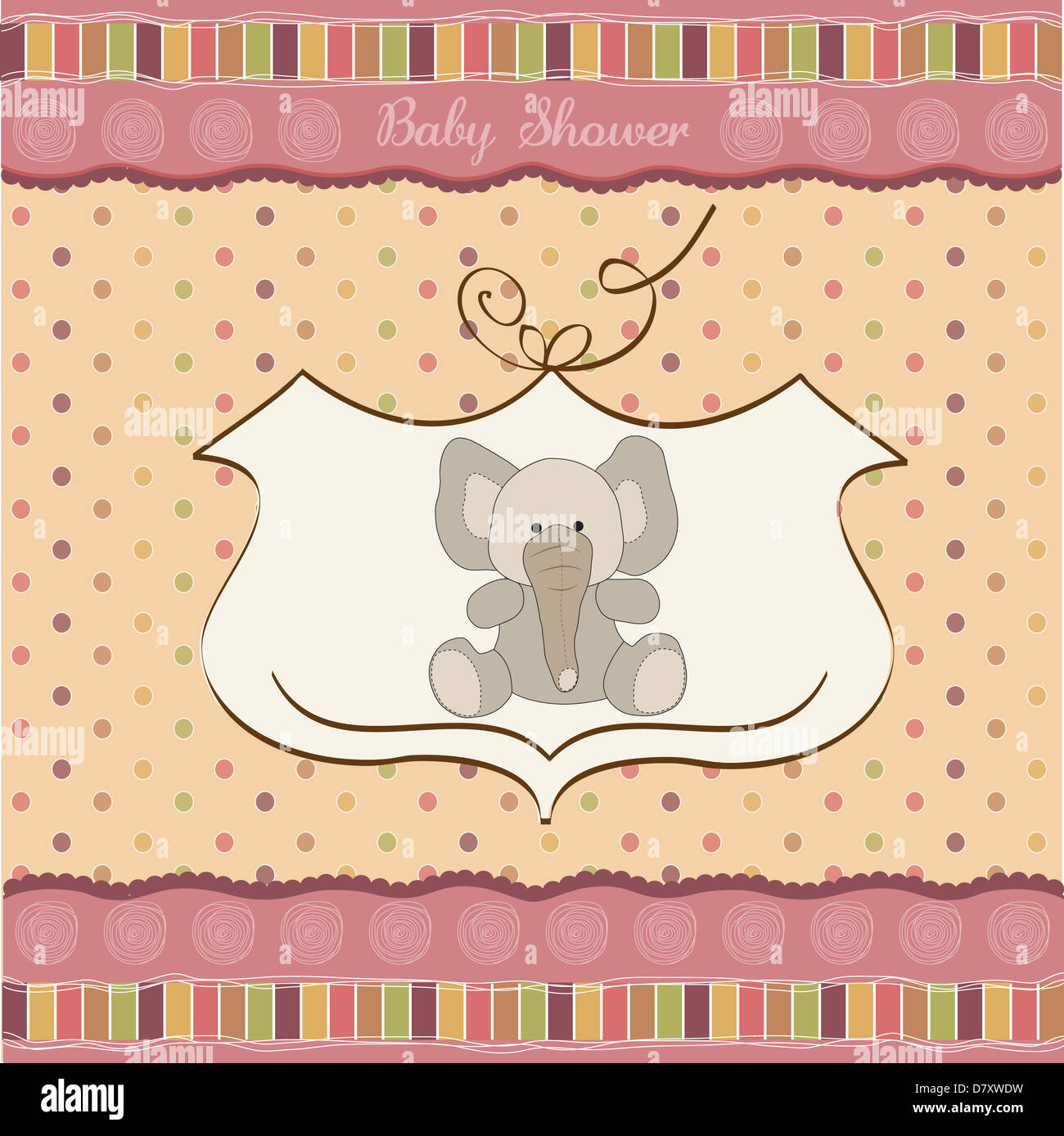 romantic baby girl announcement card Stock Photo - Alamy