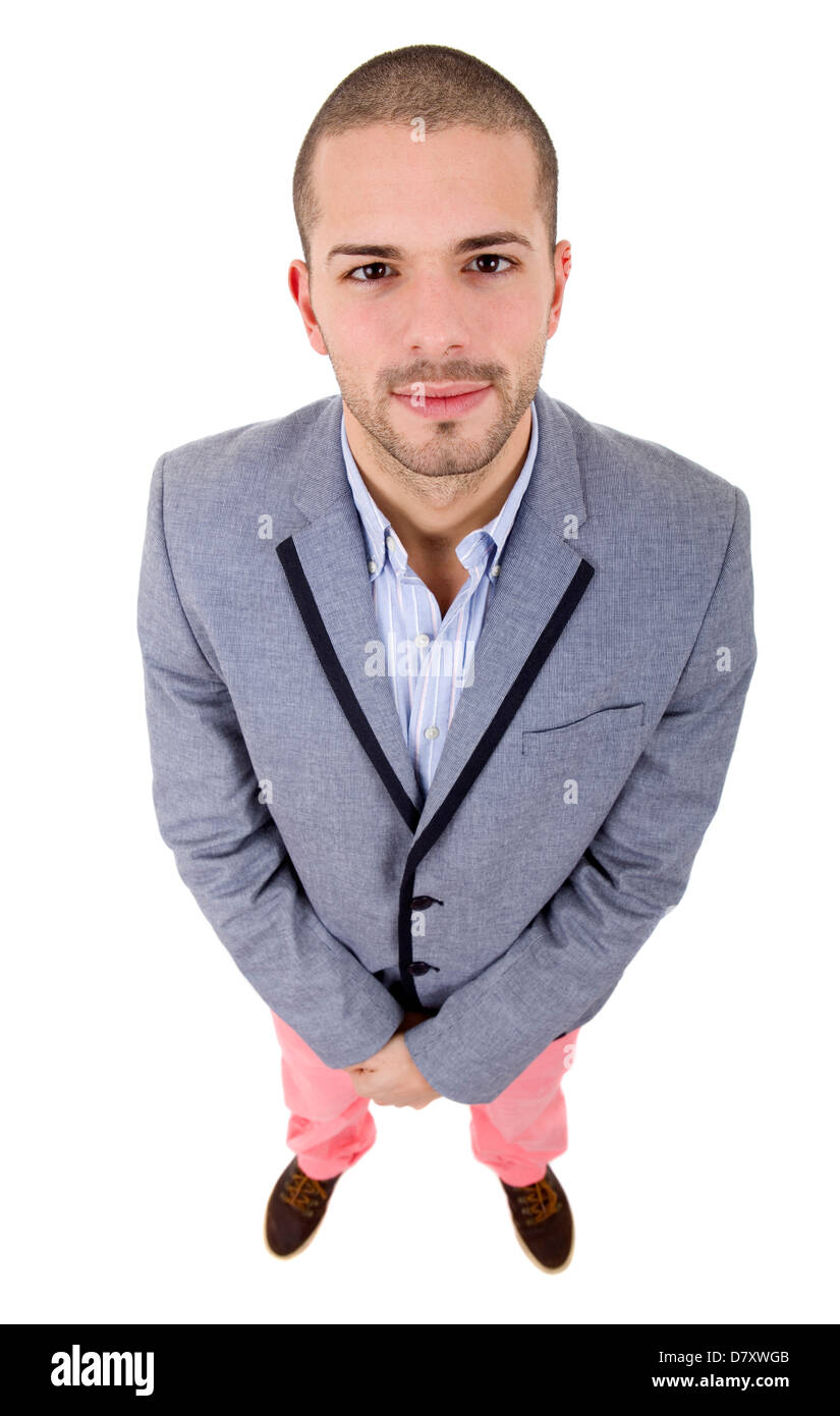 young casual man full body in a white background Stock Photo - Alamy