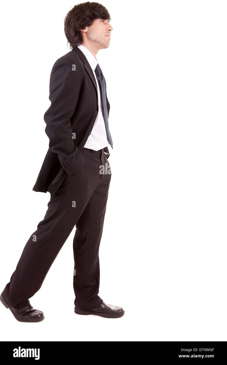 Young business man walking, isolated over white Stock Photo - Alamy