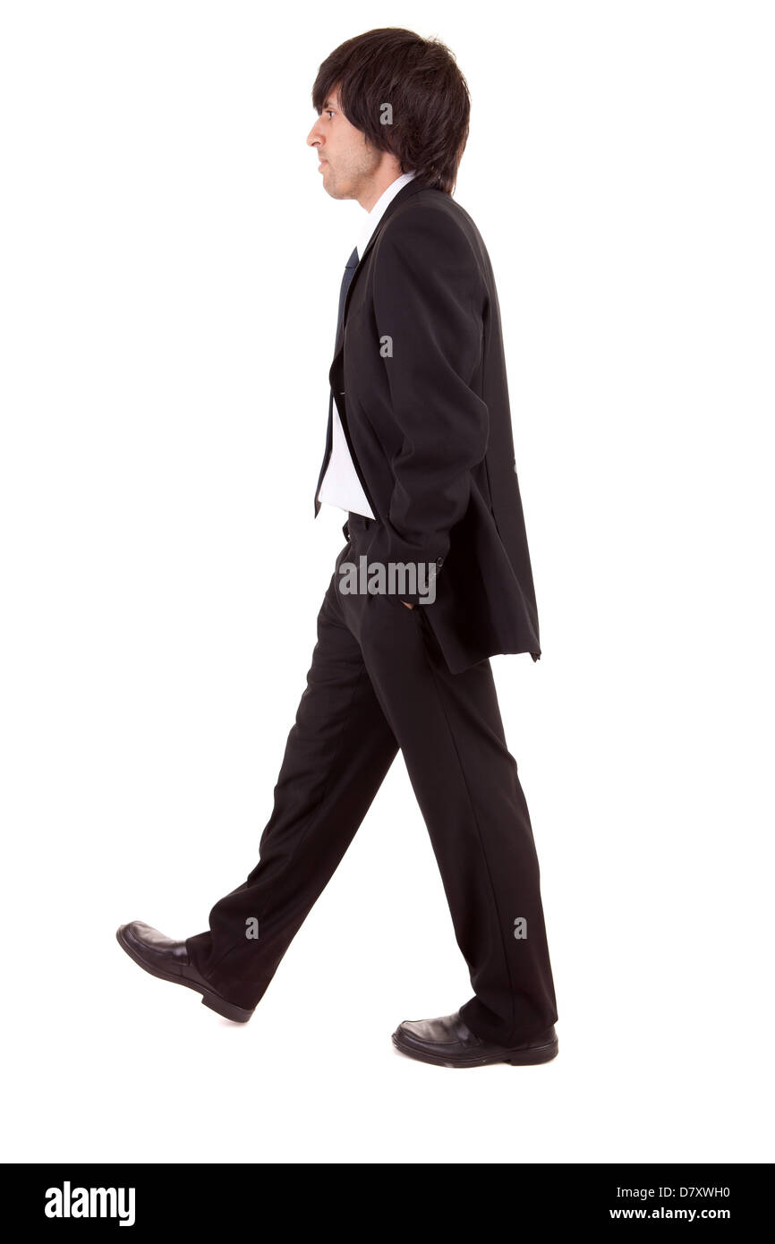 Young business man walking, isolated over white Stock Photo - Alamy