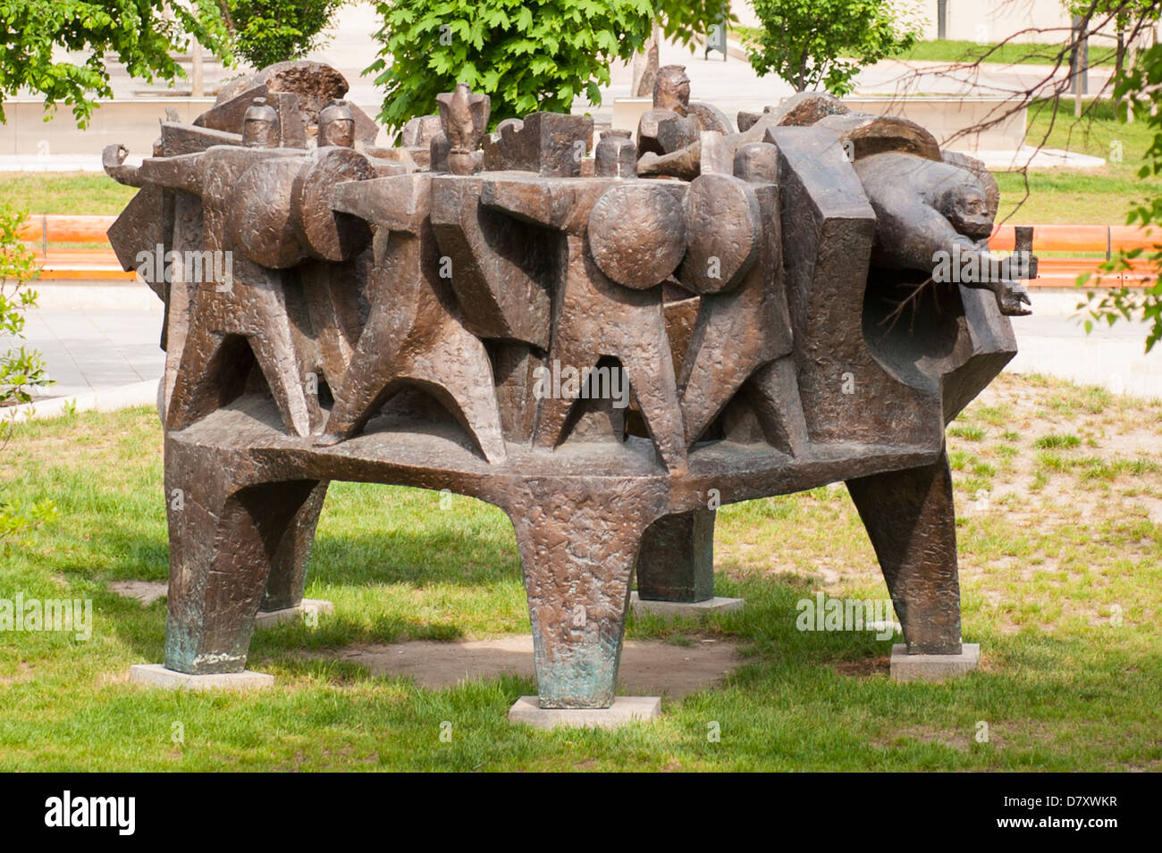 Budapest Hungary recreation park modern art statue sculpture bronze ...