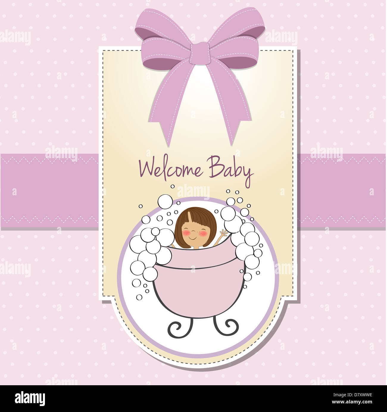 romantic baby girl shower card Stock Photo - Alamy