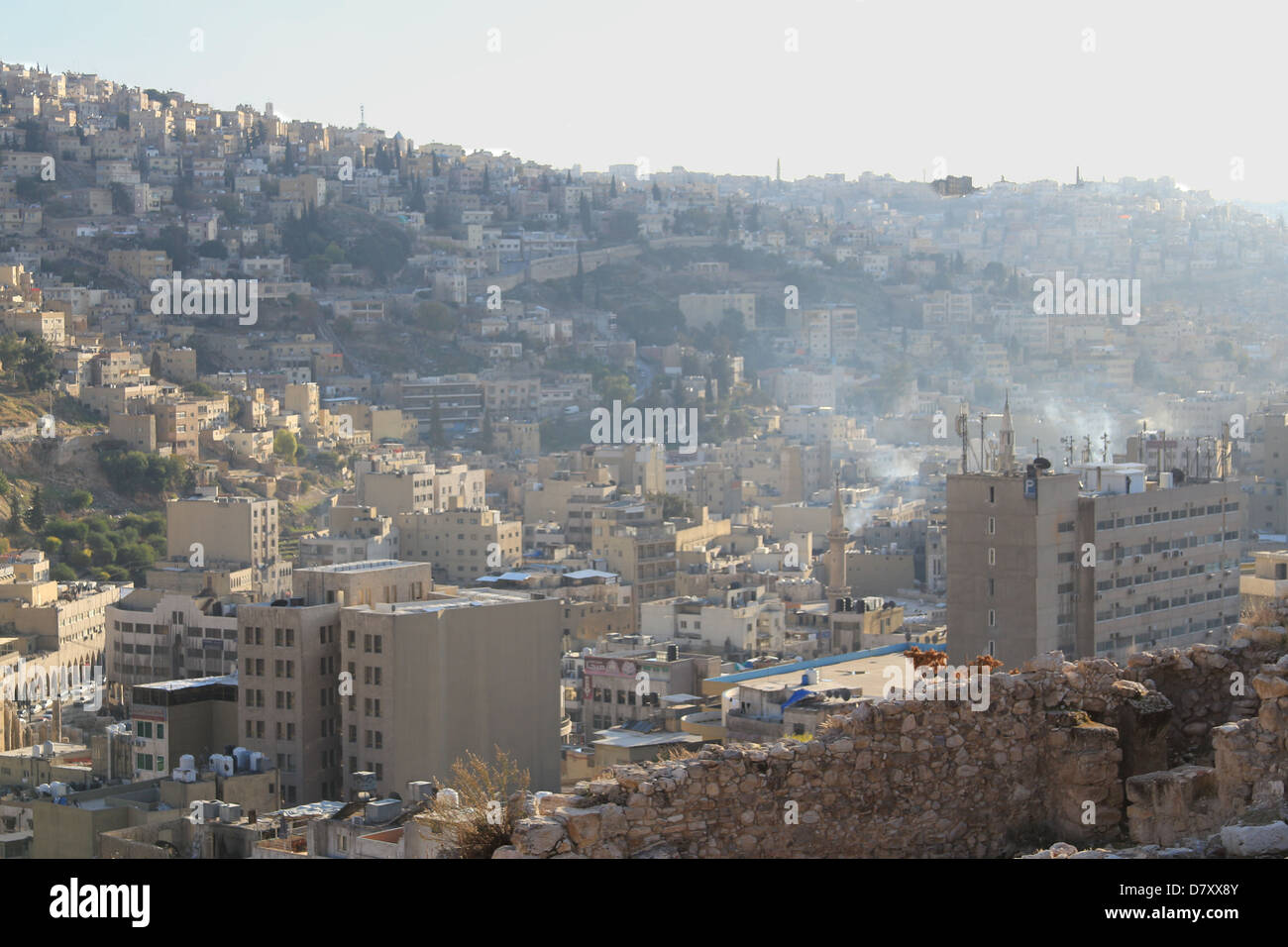 views from the Citadel of residential buildings in Amman, Jordan Middle ...