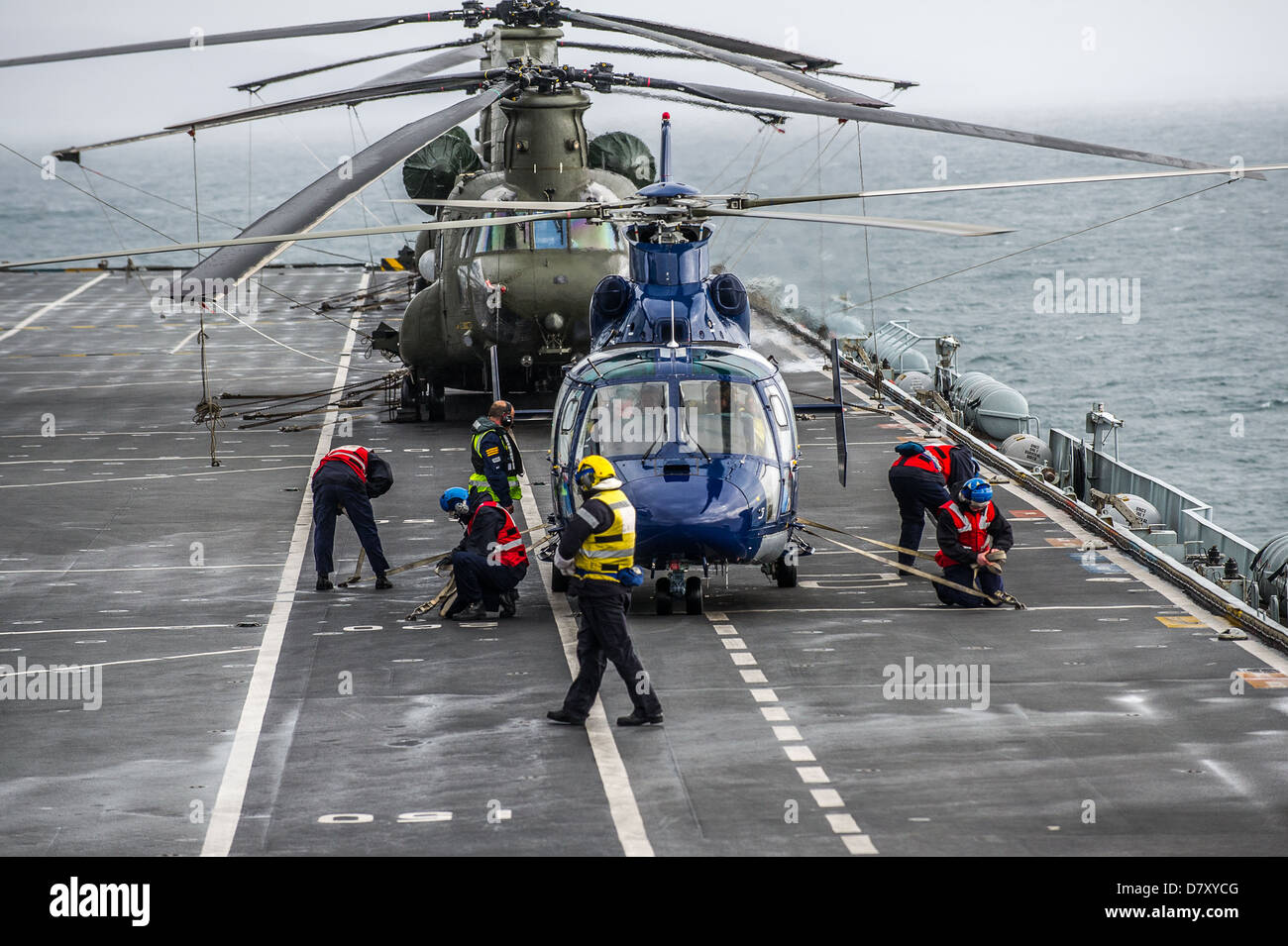 Flight Deck operations onboard Royal Navy Aircraft Carrier HMS ...