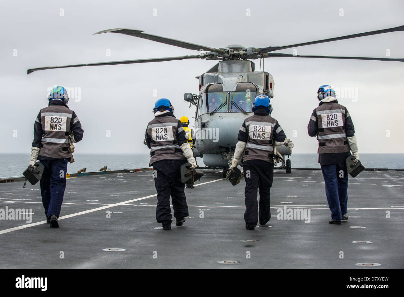 Flight Deck operations onboard Royal Navy Aircraft Carrier HMS ...