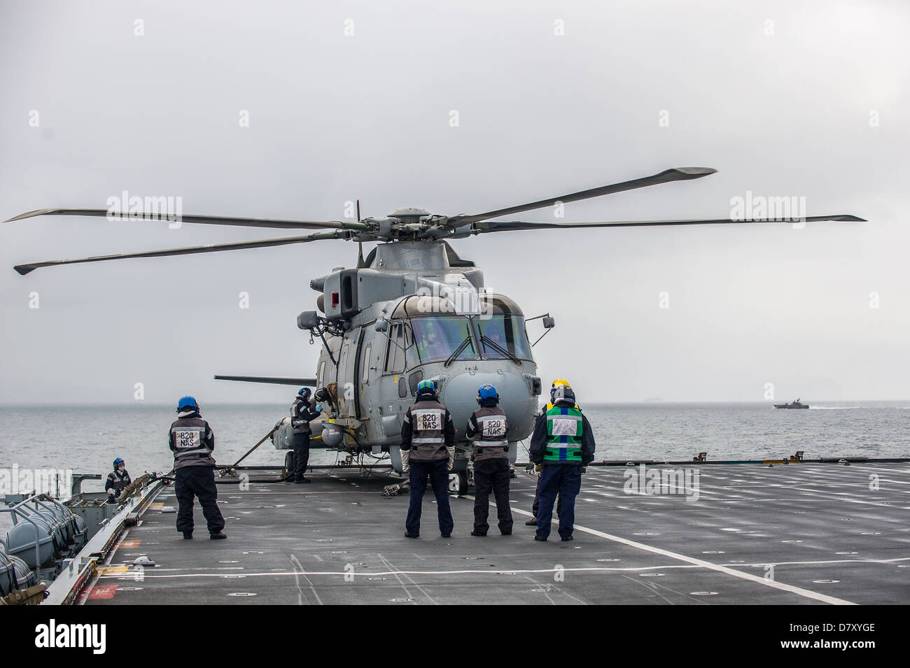 Flight Deck operations onboard Royal Navy Aircraft Carrier HMS ...