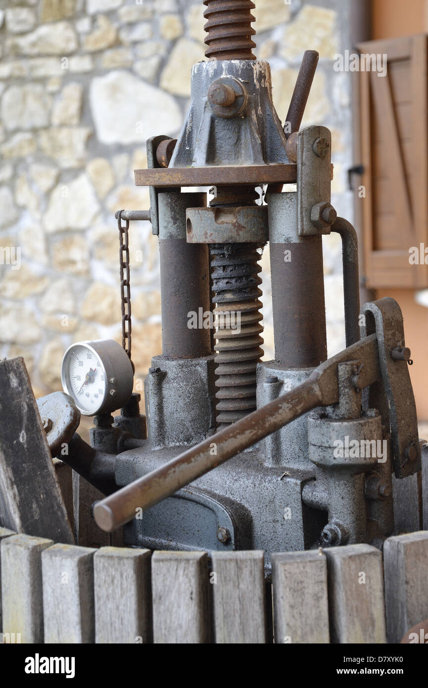 equipment of the past: an old crusher Stock Photo - Alamy