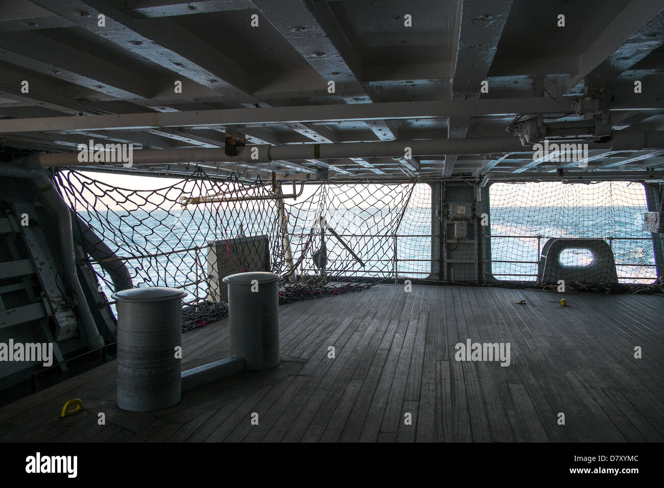 Quarterdeck of Royal Navy Aircraft carrier HMS Illustrious R06 Stock ...