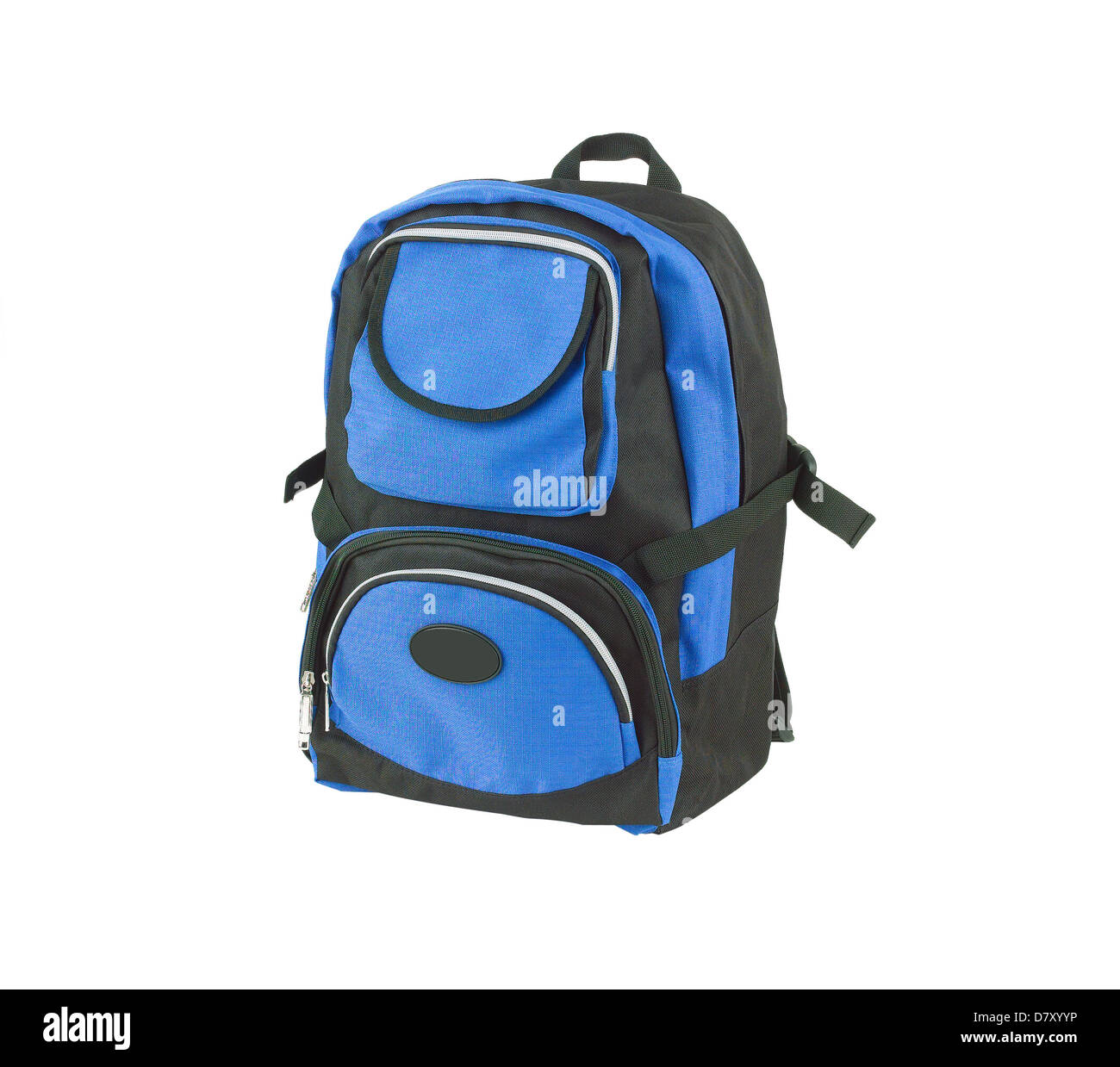 A blue canvas backpack for student or adventure Stock Photo - Alamy