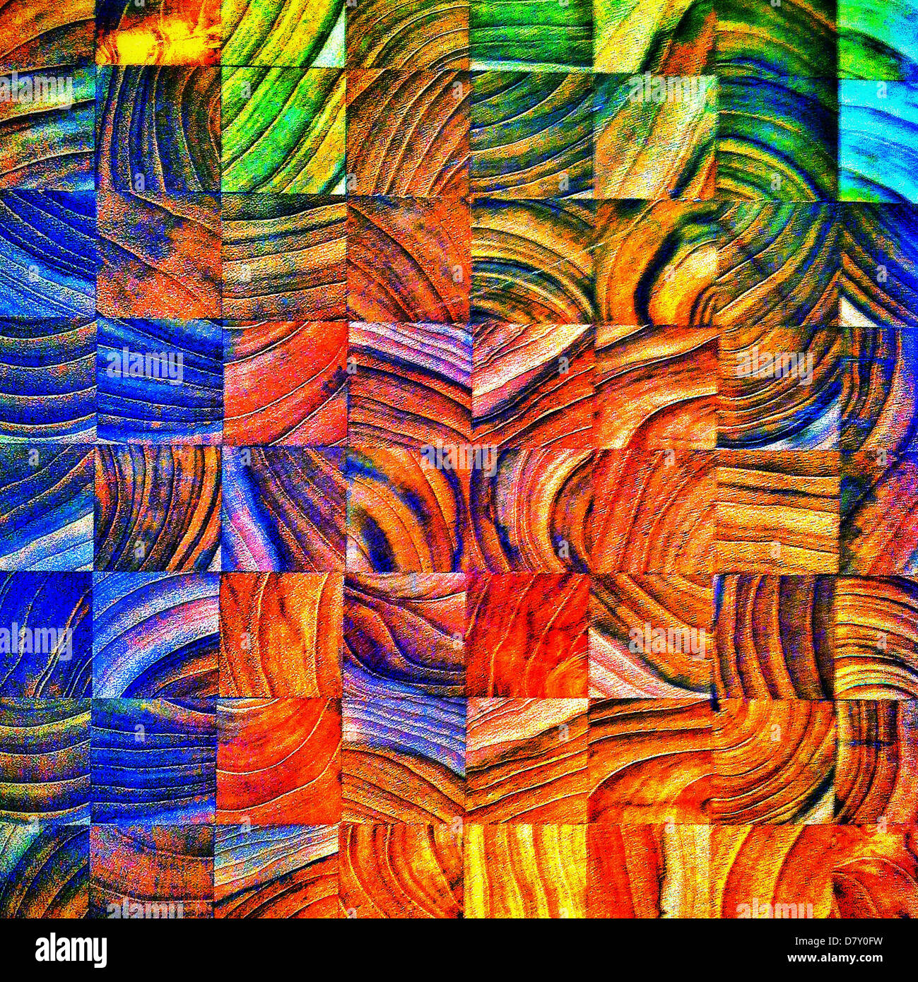 Close up of colorful textured squares Stock Photo - Alamy