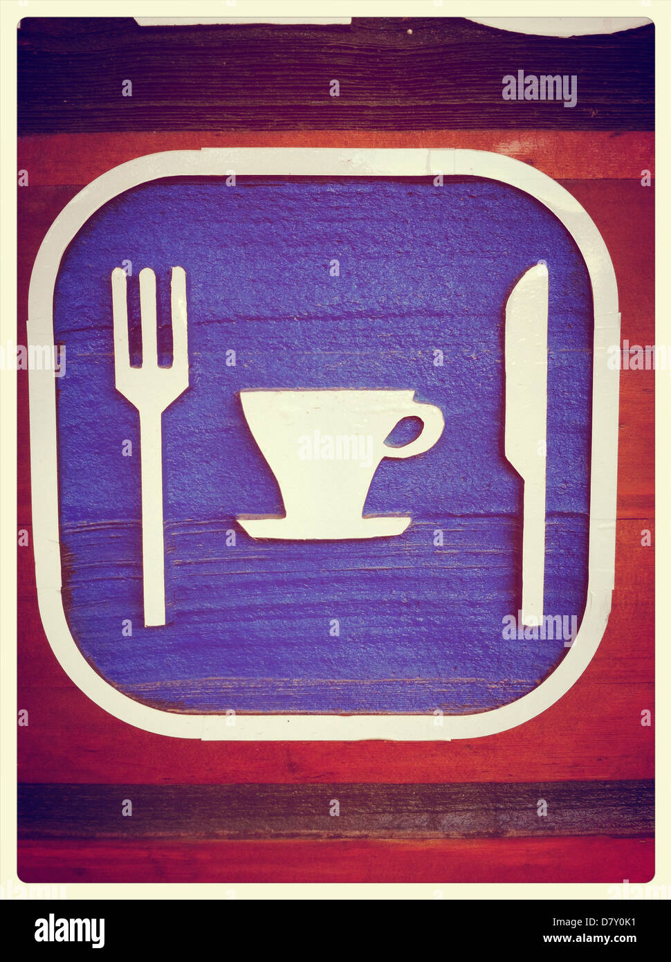 Close up of restaurant road sign Stock Photo - Alamy