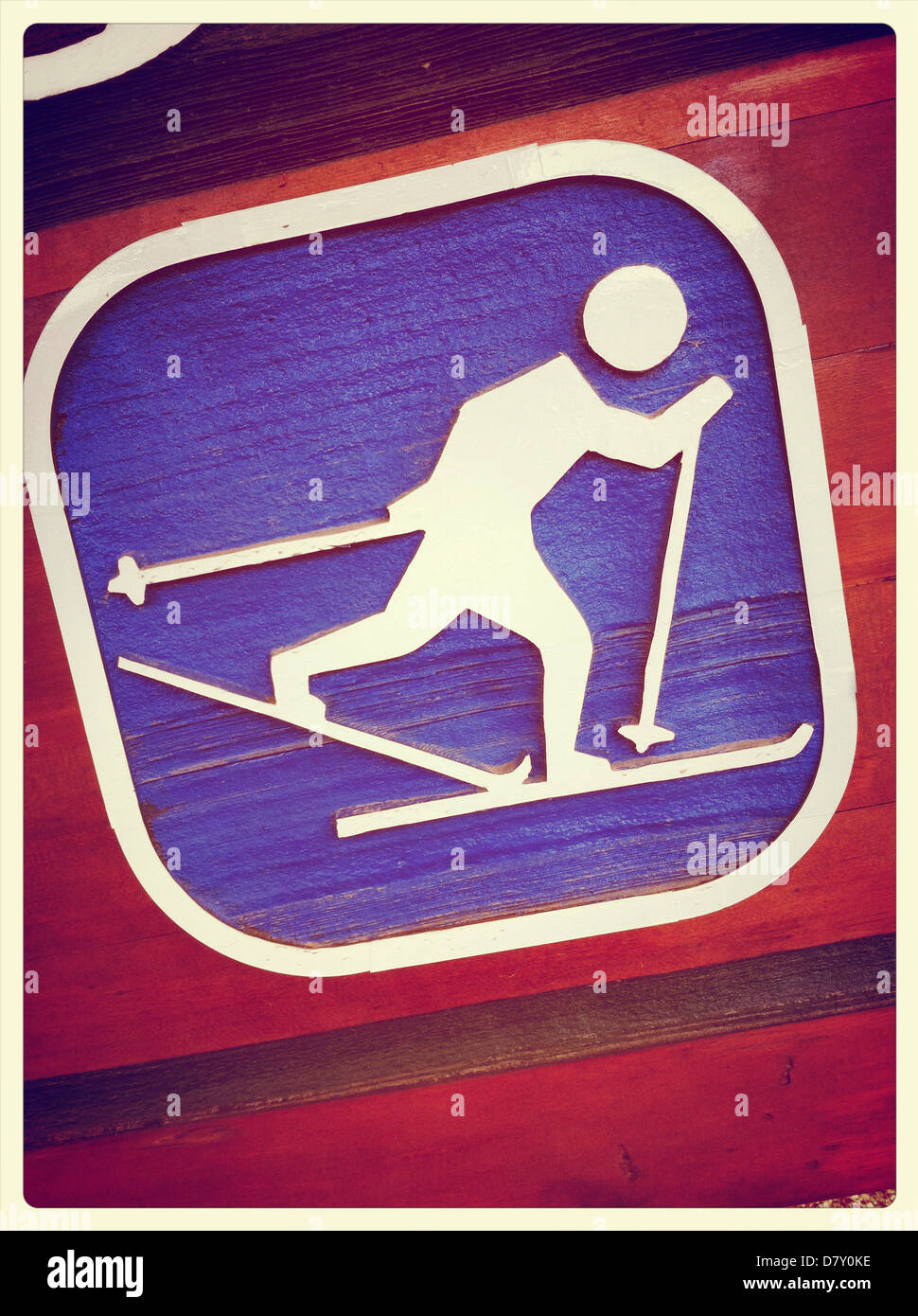 Close up of ski road sign Stock Photo - Alamy